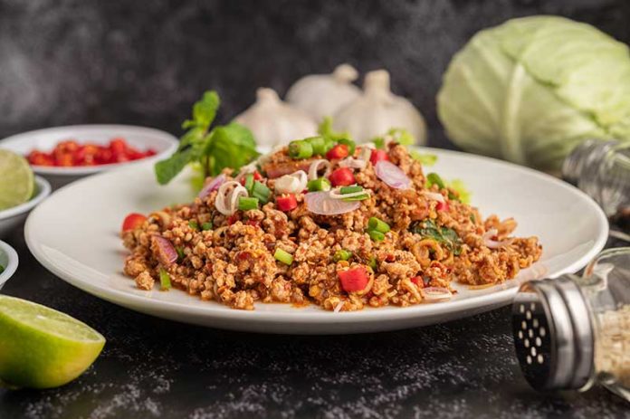 The Perfect Combo Of Spicy And Sweet: Pork Larb - Thai'm To Eat